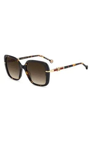 Carolina Herrera 55mm Gradient Square Sunglasses - Havana/brown Sf