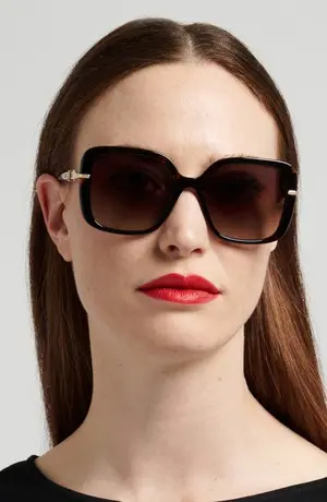 Carolina Herrera 55mm Gradient Square Sunglasses - Havana/brown Sf