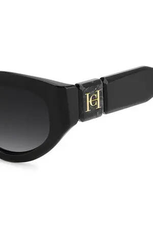 Carolina Herrera Her 52mm Gradient Oval Sunglasses - Black/dark Grey Sf