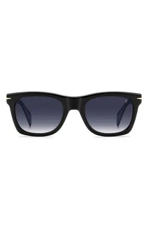 DB EYEWEAR BY DAVID BECKHAM 53mm Rectangular Sunglasses - Black/dark Blue Sf