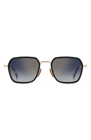 DB EYEWEAR BY DAVID BECKHAM 53mm Square Sunglasses - Gold Black/blsf Gdsp