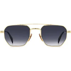 DB EYEWEAR BY DAVID BECKHAM 52mm Octagon Sunglasses - Gold Black/bl Sf Ar