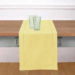 Solino Home Cotton Hemstitch Table Runner - Yellow