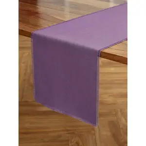 SOLINO HOME Linen Table Runnerfringe - Mulberry