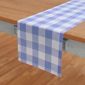 Solino Home Linen Table Runner For Dining Table Hydrangea Blue