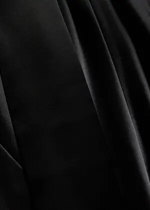 Galvan Cascading Satin Gown - Black