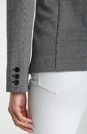 LIVERPOOL Checked One-button Blazer - B/w Mini Check