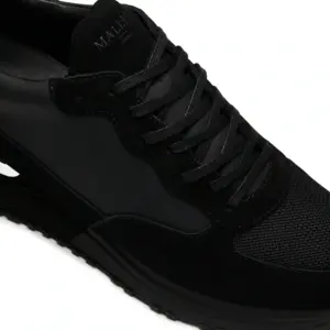 MALLET Popham Tumbled Leather Sneakers - Black