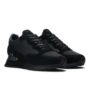 MALLET Popham Tumbled Leather Sneakers - Black