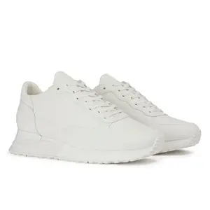 MALLET Popham Tumbled Leather Sneakers - Triple White