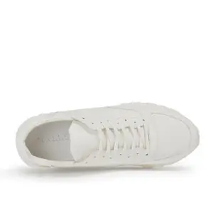 MALLET Popham Tumbled Leather Sneakers - Triple White