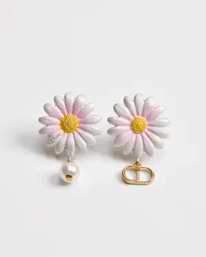 Dior Daisy Asymmetrical Earrings