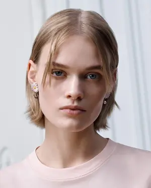 Dior Daisy Asymmetrical Earrings