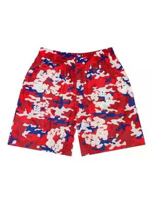 DENIM TEARS Camo Wreath Mesh Shorts - Red