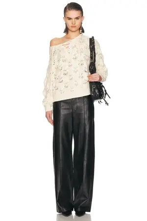 Isabel Marant Étoile Wendy Lace-up Knit Sweater - Ecru