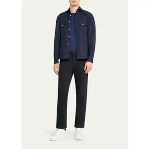 Kiton Cashmere Twill Double-pocket Button-down Shirt