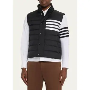 Thom Browne Shiny Ripstop 4-bar Down Vest