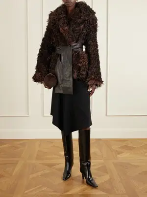 Nour Hammour Noa Belted Shearling Coat