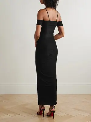 MAYGEL CORONEL Abisso Appliquéd Maxi Dress - Black