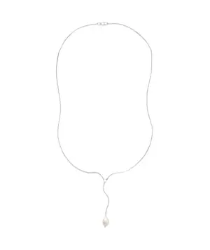 LOREN STEWART Remier Pearl Y Necklace - Silver