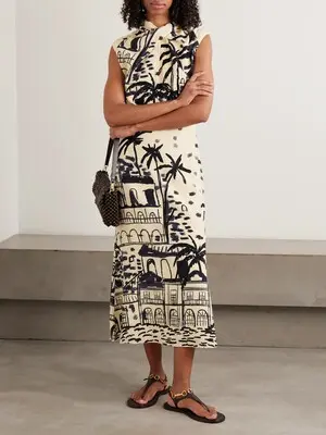 Johanna Ortiz Interdimensional Cutout Printed Silk Midi Dress