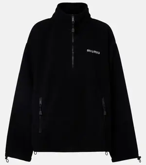 Miu Miu Logo Fleece Half-zip Sweatshirt