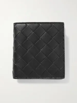 Bottega Veneta Intrecciato Leather Billfold Wallet - Black