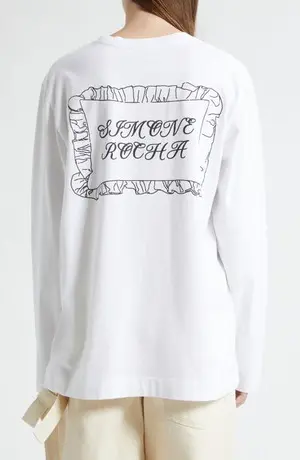 Simone Rocha Pillowcase Logo Print Long-sleeve T-shirt - White/black