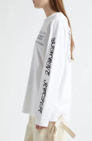 Simone Rocha Pillowcase Logo Print Long-sleeve T-shirt - White/black