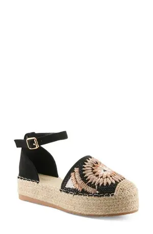 SPRING STEP SHOES Espadrille Platform Sandal - Black Multi