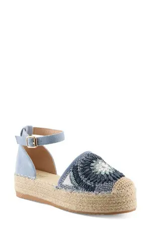 SPRING STEP SHOES Espadrille Platform Sandal - Blue Multi