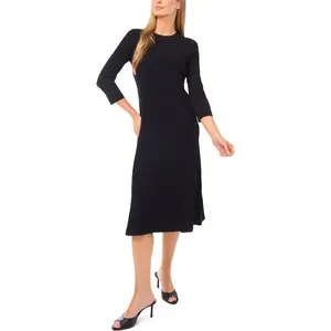 Halogen Flare Rib Knit Midi Dress