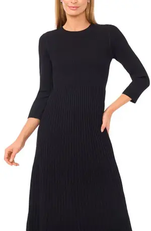 Halogen Flare Rib Knit Midi Dress