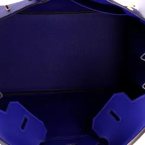 Hermès Birkin Handbag Epsom With Gold Hardware 35 - Blue