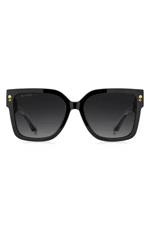 Etro 57mm Square Sunglasses - Black/dark Grey Sf