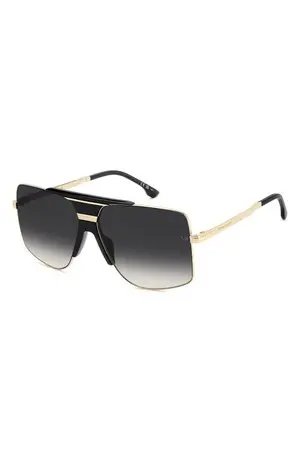 Victoria Beckham 62mm Square Aviator Sunglasses - Black Gold/dark Grey Sf