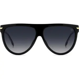 Victoria Beckham 60mm Flat Top Sunglasses - Black Crystal/dk Blue Sf