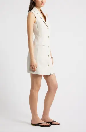 OPEN EDIT Sleeveless Blazer Dress - Beige Pumice