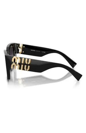 Miu Miu 51mm Square Sunglasses - Black/gradient Grey
