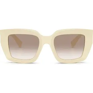 Miu Miu 51mm Square Sunglasses Milk/clear Gradient Brown