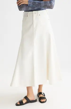 Scotch & Soda Nonstretch Denim Maxi Skirt - Stardust White