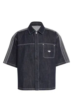 Adidas Denim Short Sleeve Button-up Shirt