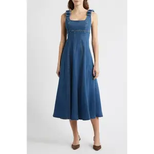 FREEMARKET Empire Waist Cotton Blend Dress