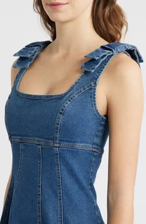 FREEMARKET Empire Waist Cotton Blend Dress