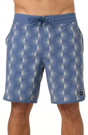 O'Neill Cruzer Stripe Scallop Board Shorts - Navy