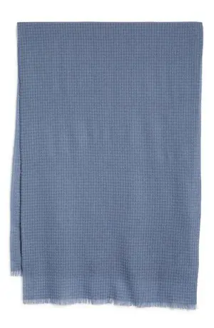 Vince Check Cashmere & Wool Scarf - Azul