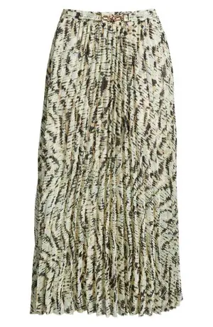 Anne Klein Printed Pleated Maxi Skirt