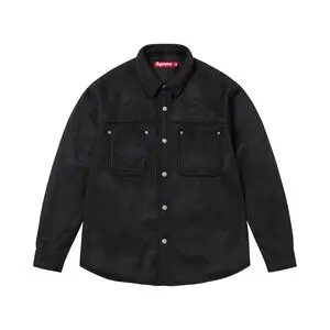Supreme Faux Suede Snap Shirt - Black