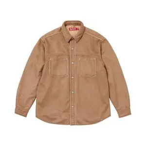Supreme Faux Suede Snap Shirt - Tan