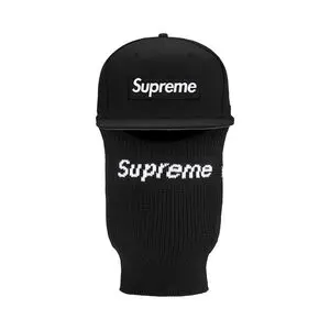 Supreme Box Logo Cap And Balaclava - Black